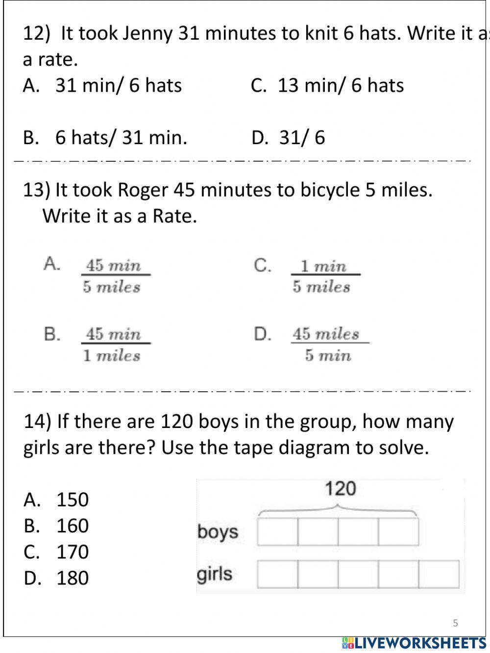 Ratios | Free Interactive Worksheets | 1750137