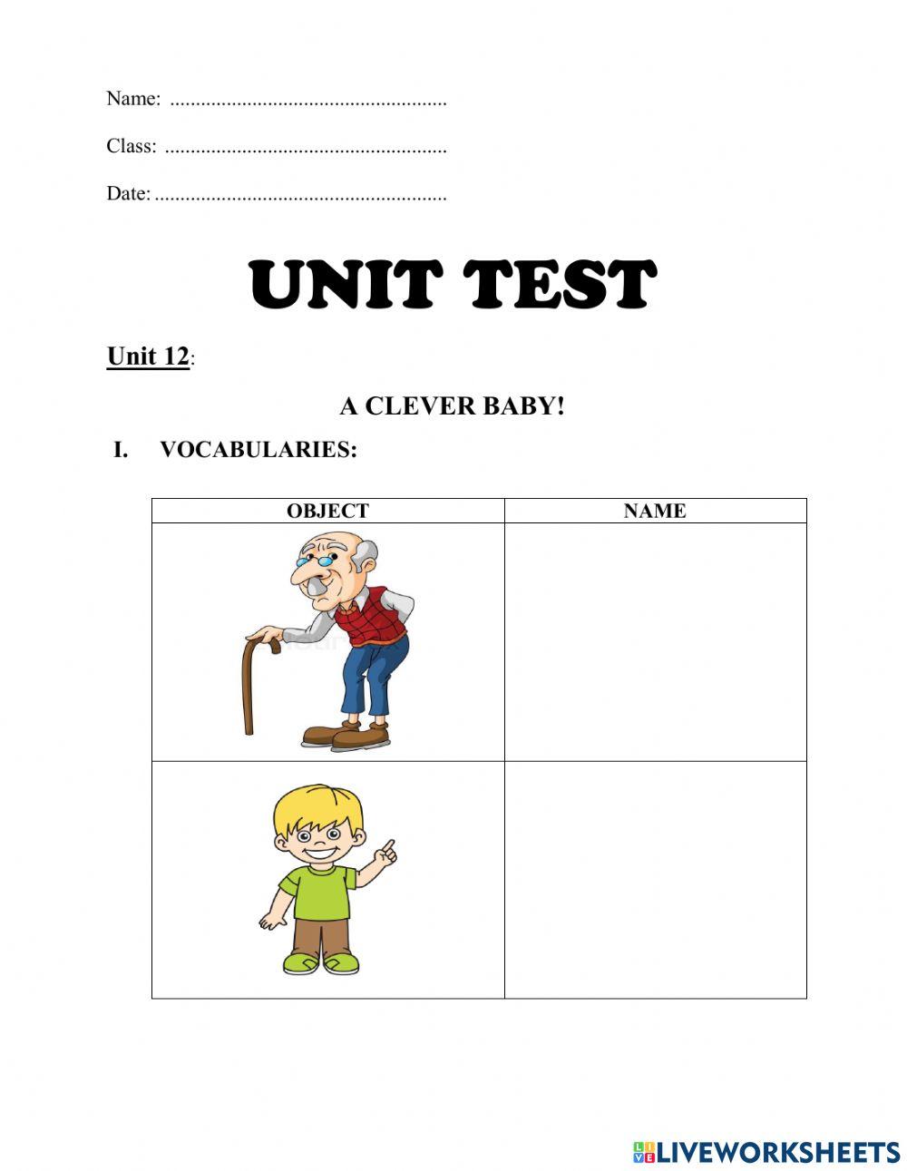 Unit 12 free exercise | Live Worksheets