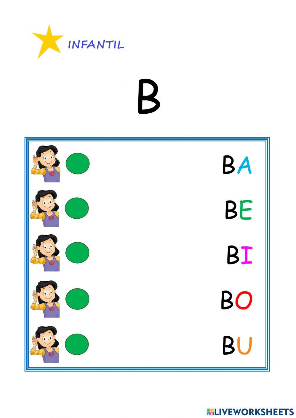 LETRA B online exercise for INFANTIL | Live Worksheets
