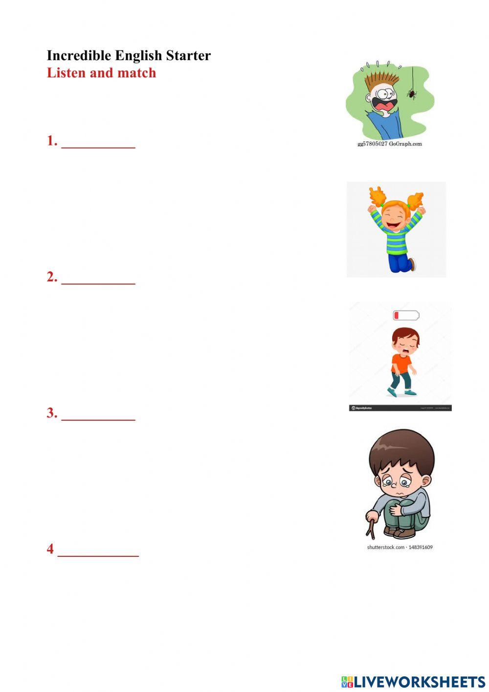 Feelings (Incredible English Starter worksheet | Live Worksheets