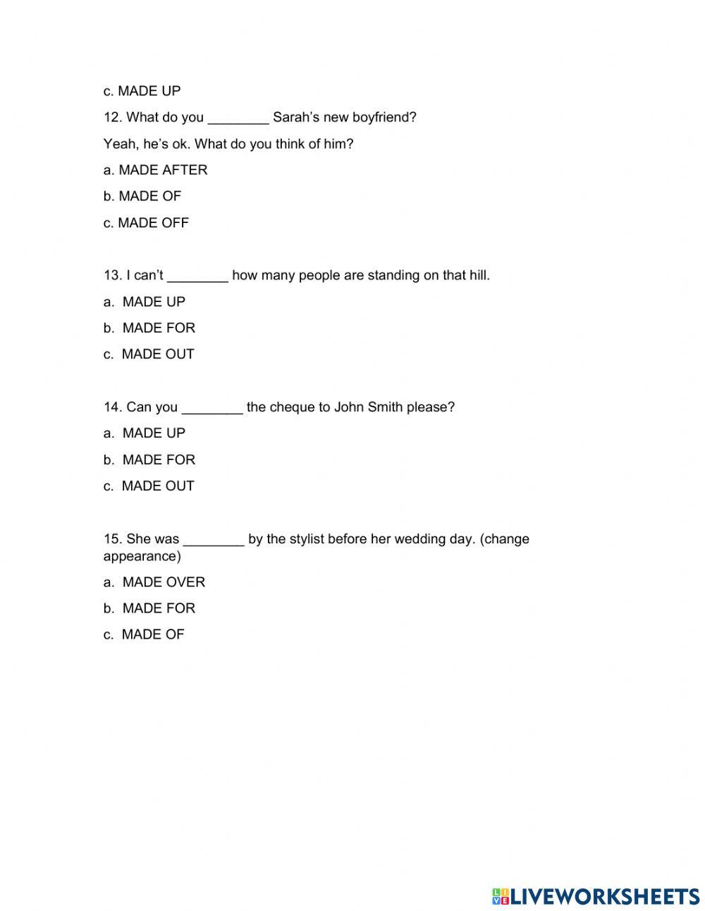 Phrasal Verbs-M… | Free Interactive Worksheets | 1750468