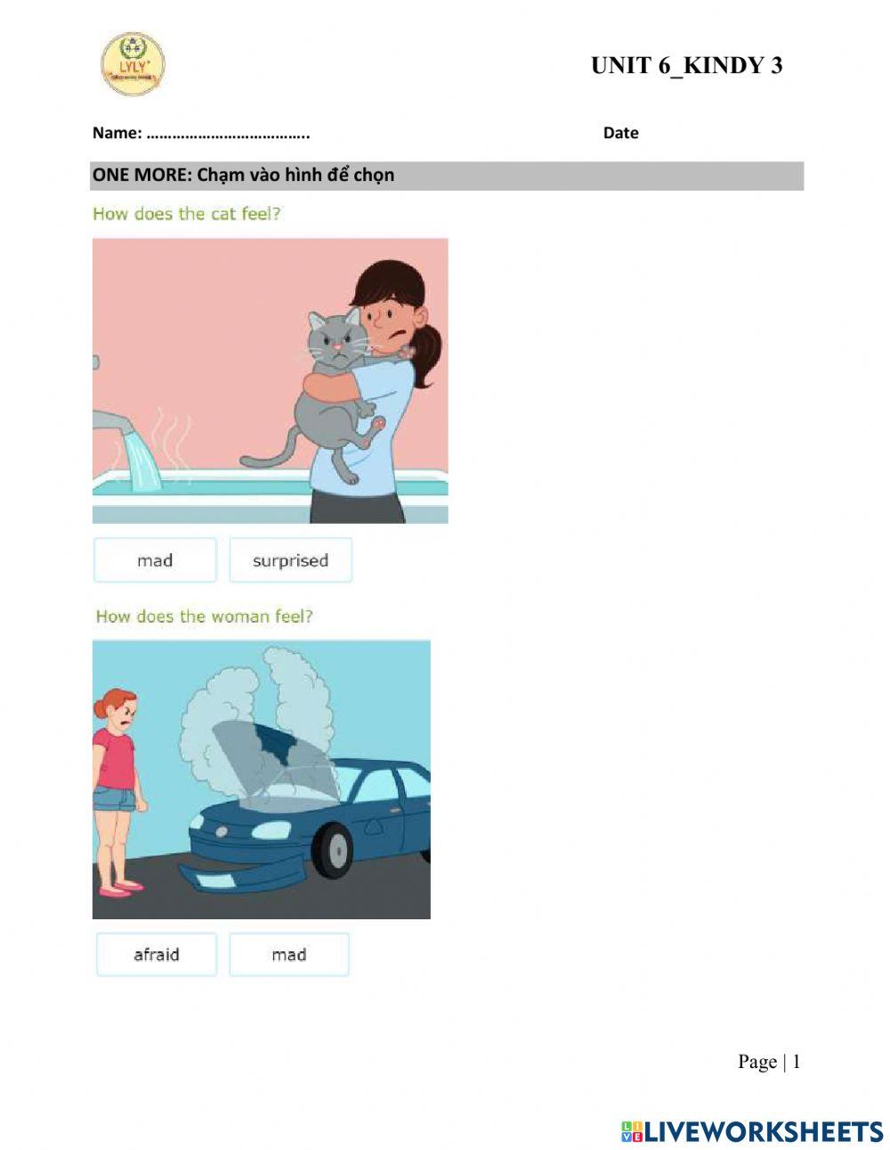 Lesson 6- kindy 3 worksheet | Live Worksheets