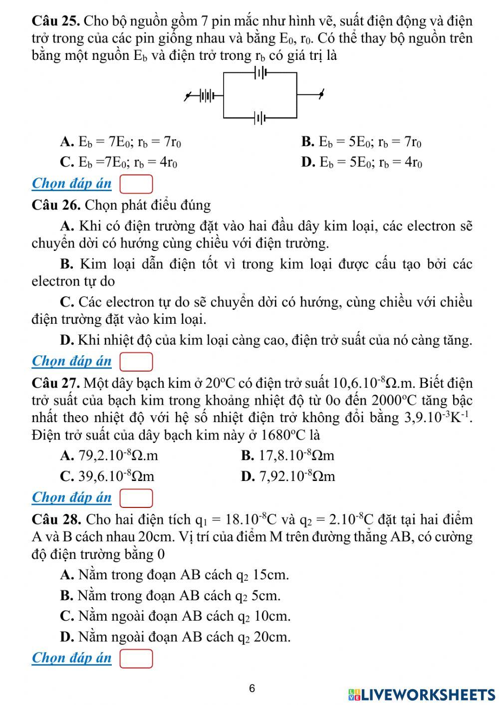 Thi thử interactive worksheet | Live Worksheets