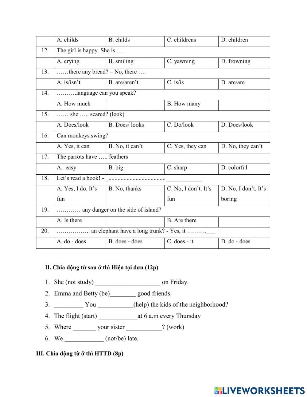 3A test Ow2 worksheet | Live Worksheets