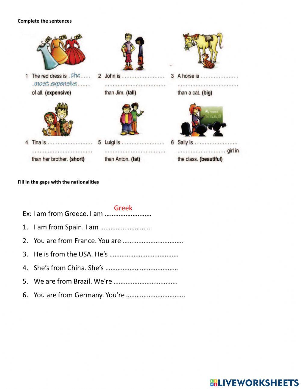 Complete ket - … | Free Interactive Worksheets | 1750617