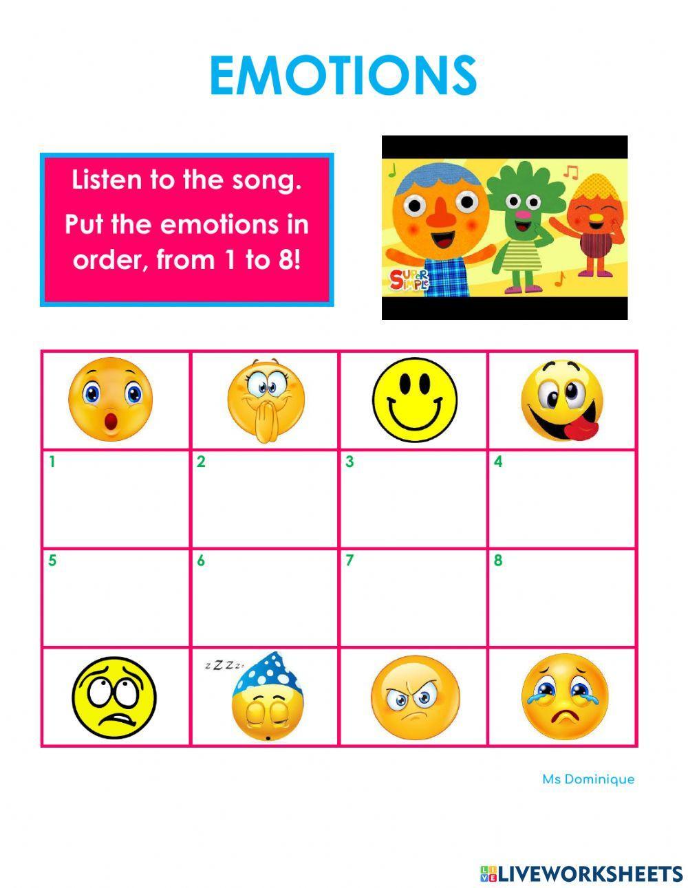 Emotions | Free Interactive Worksheets | 1750809