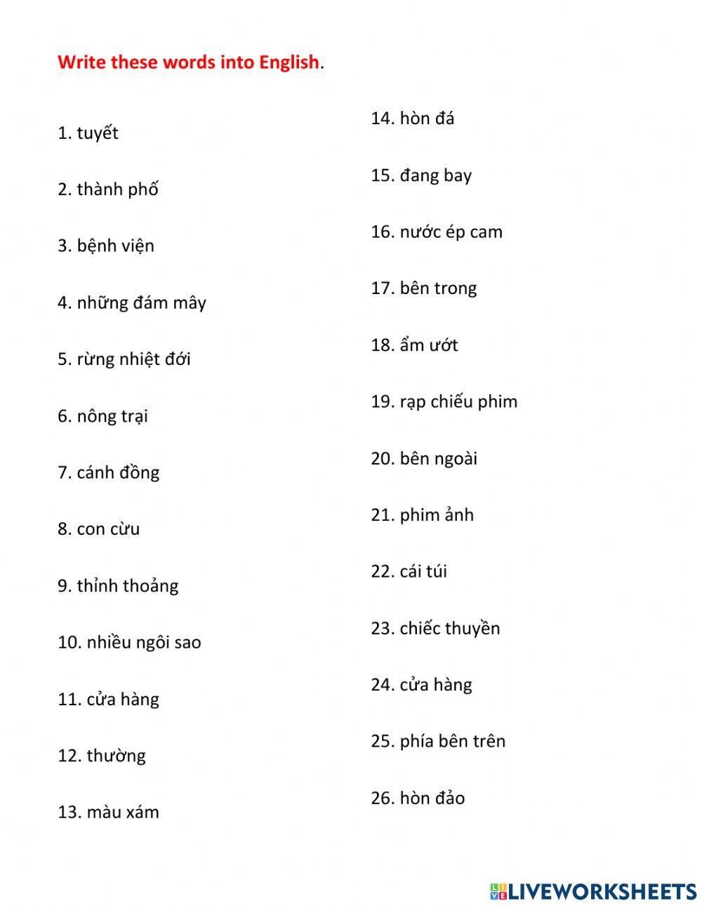 Ves - review lesson - 23-12-2021 worksheet | Live Worksheets