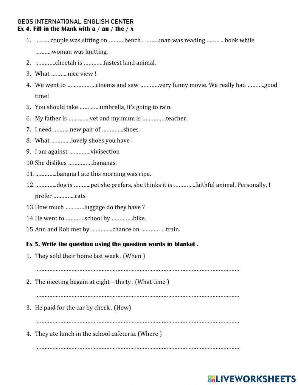 REVISION 1-GRADE 8-1st semester worksheet | Live Worksheets