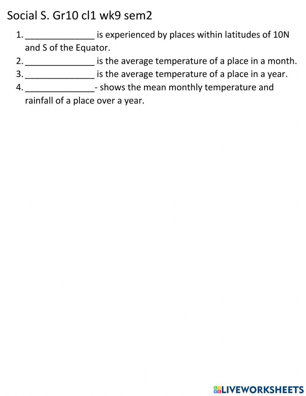 Soc 10 cl1 wk9 sem2 online exercise for | Live Worksheets