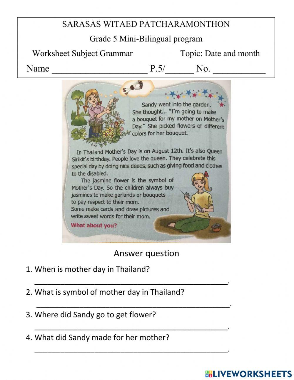 Important day worksheet | Live Worksheets