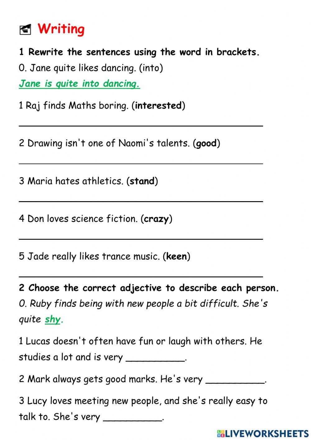 Unit 7: Test worksheet | Live Worksheets