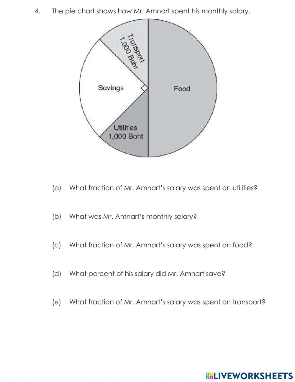 Reading Pie Charts online exercise for | Live Worksheets