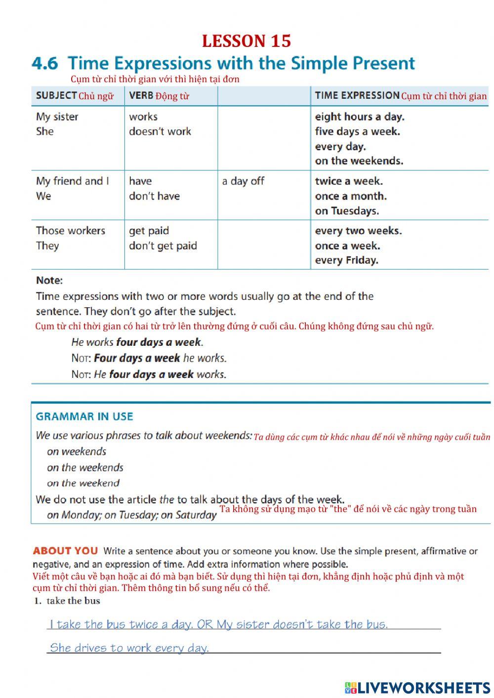 Vui9 lesson 15 lotrinh2 worksheet | Live Worksheets