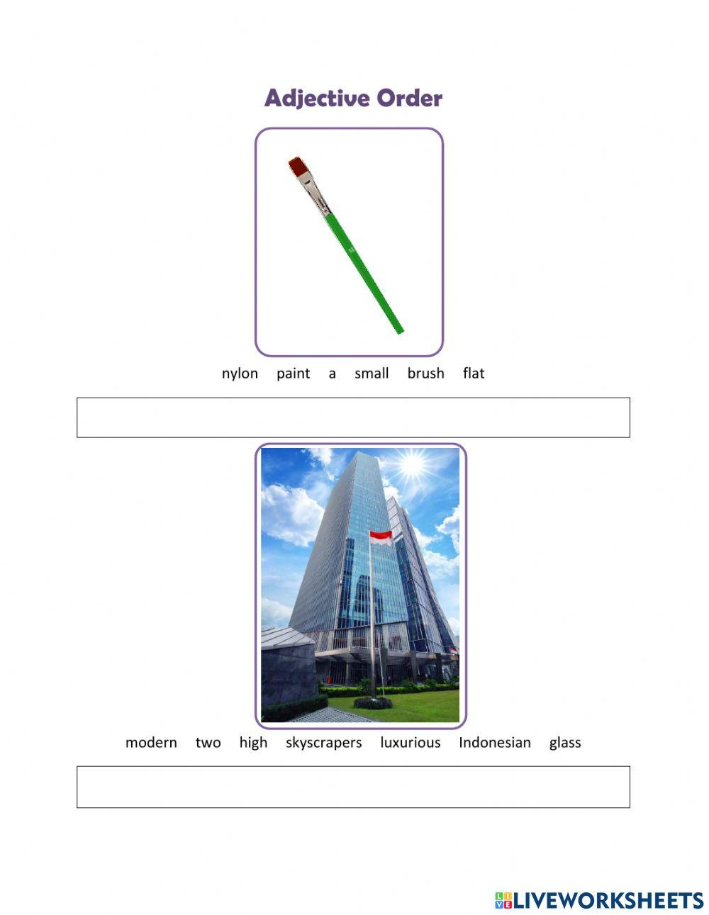 Adjective Order online exercise for | Live Worksheets