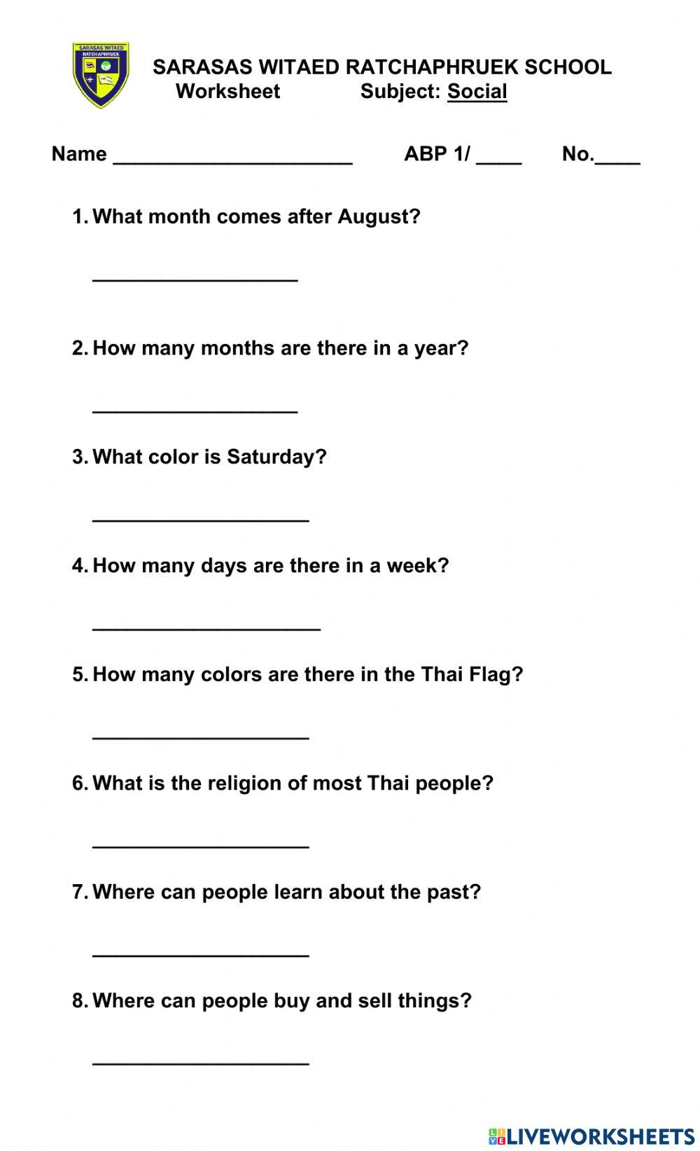 Social online exercise for | Live Worksheets