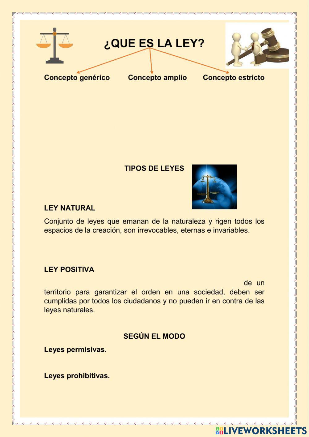 ¿que es ley? worksheet | Live Worksheets