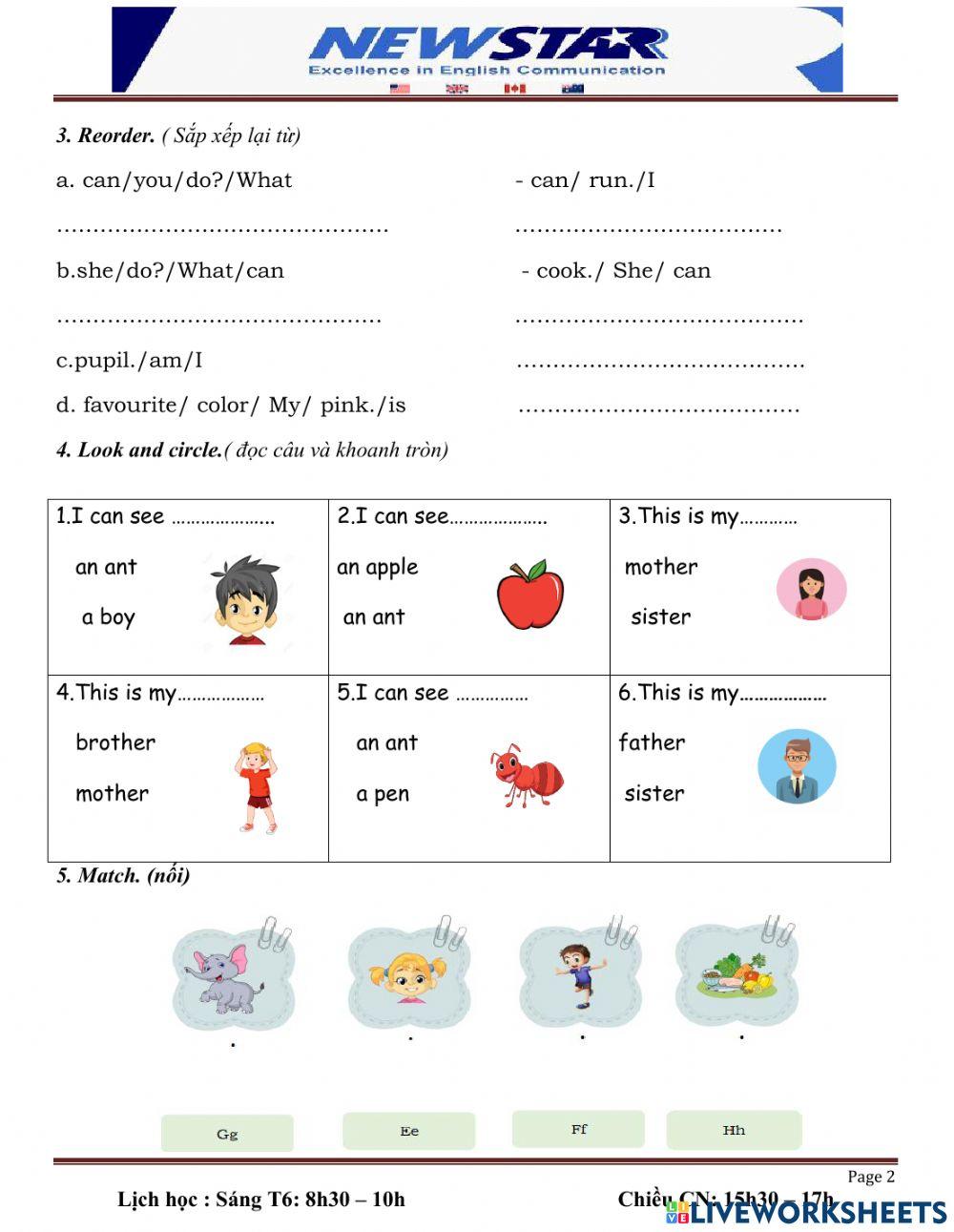 Lesson 4-G1:I'm a pupil worksheet | Live Worksheets