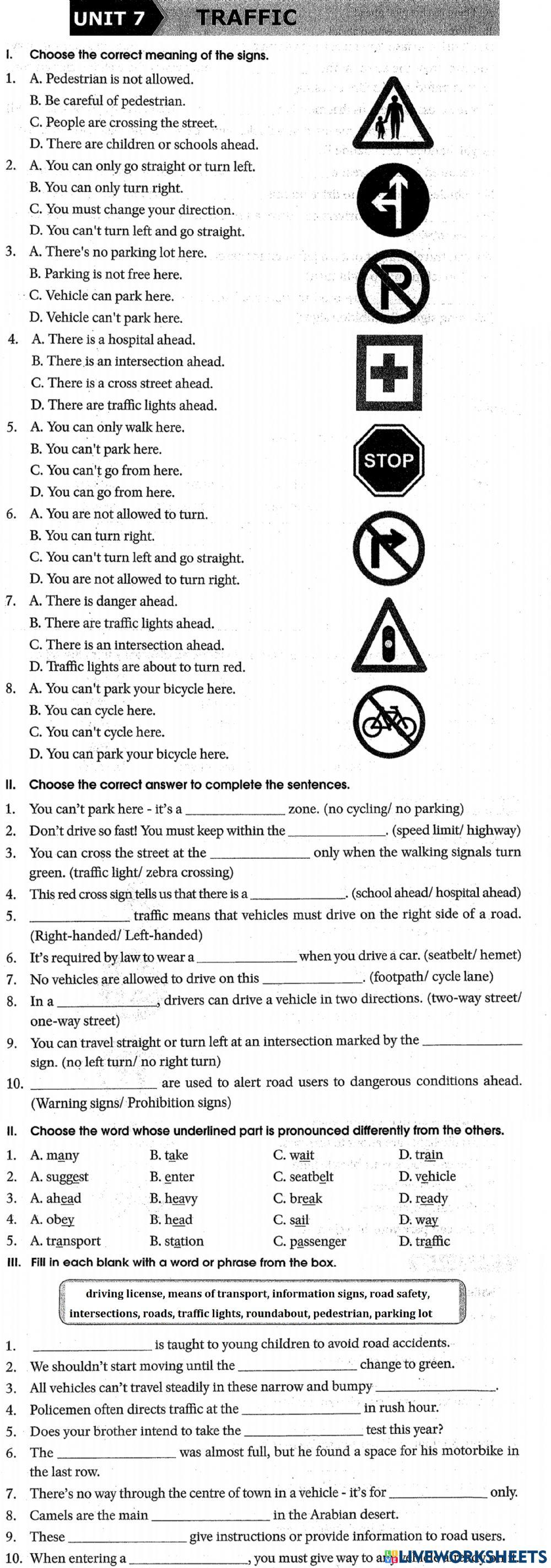 G7 u7 worksheet | Live Worksheets