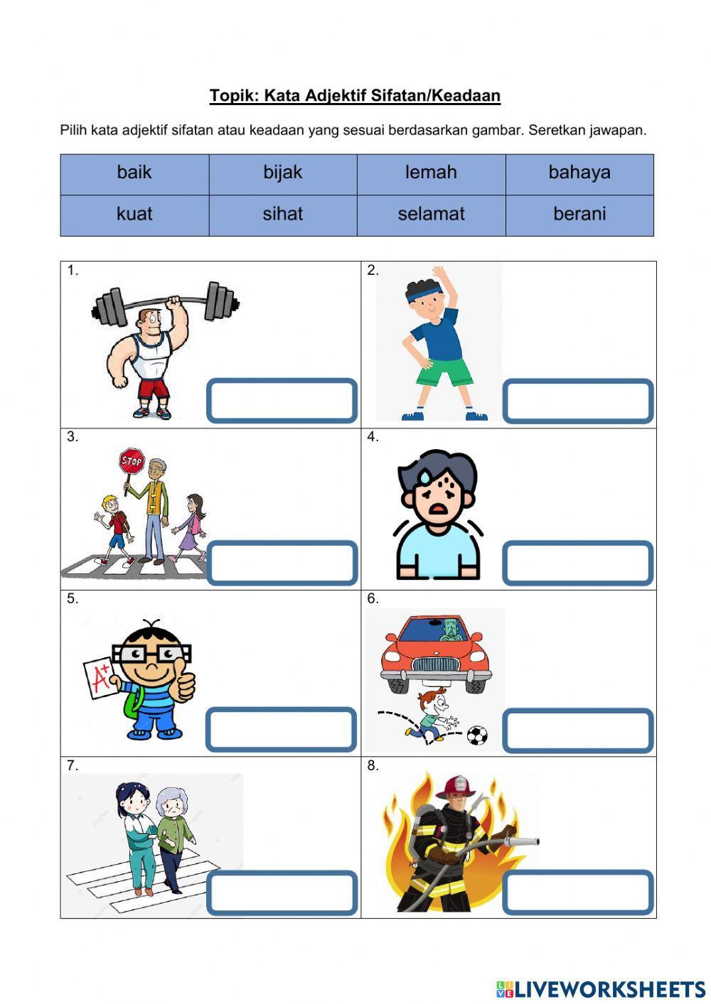 Kata Adjektif S… | Free Interactive Worksheets | 1752878
