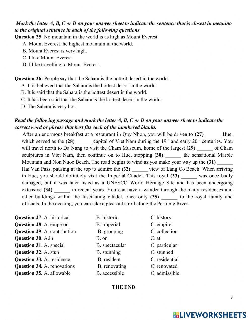 Grade 9 - Review | Free Interactive Worksheets | 1752958