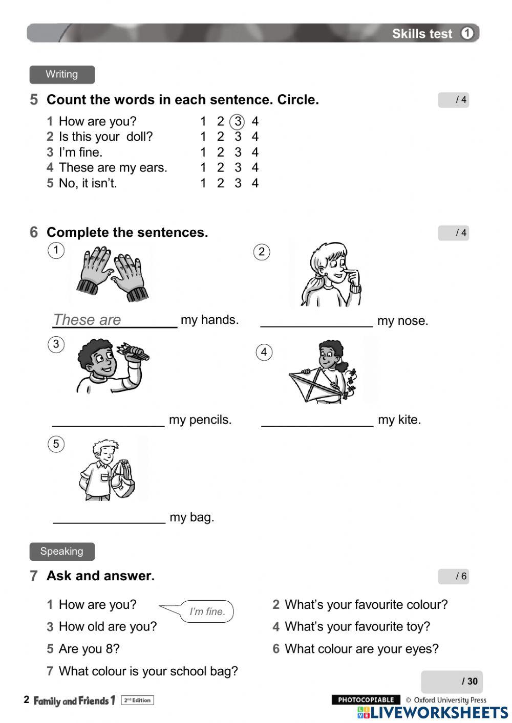 FF1 (2nd)-Skills Test 1 online exercise for | Live Worksheets