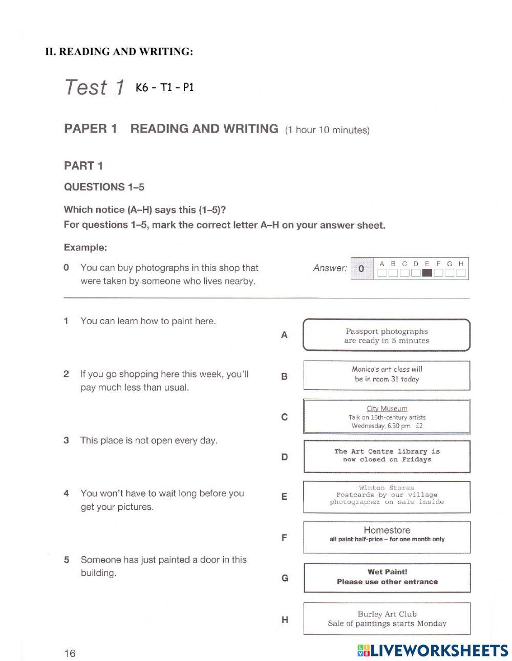 29.12.21-L4-KET-Practice-Part2 worksheet | Live Worksheets
