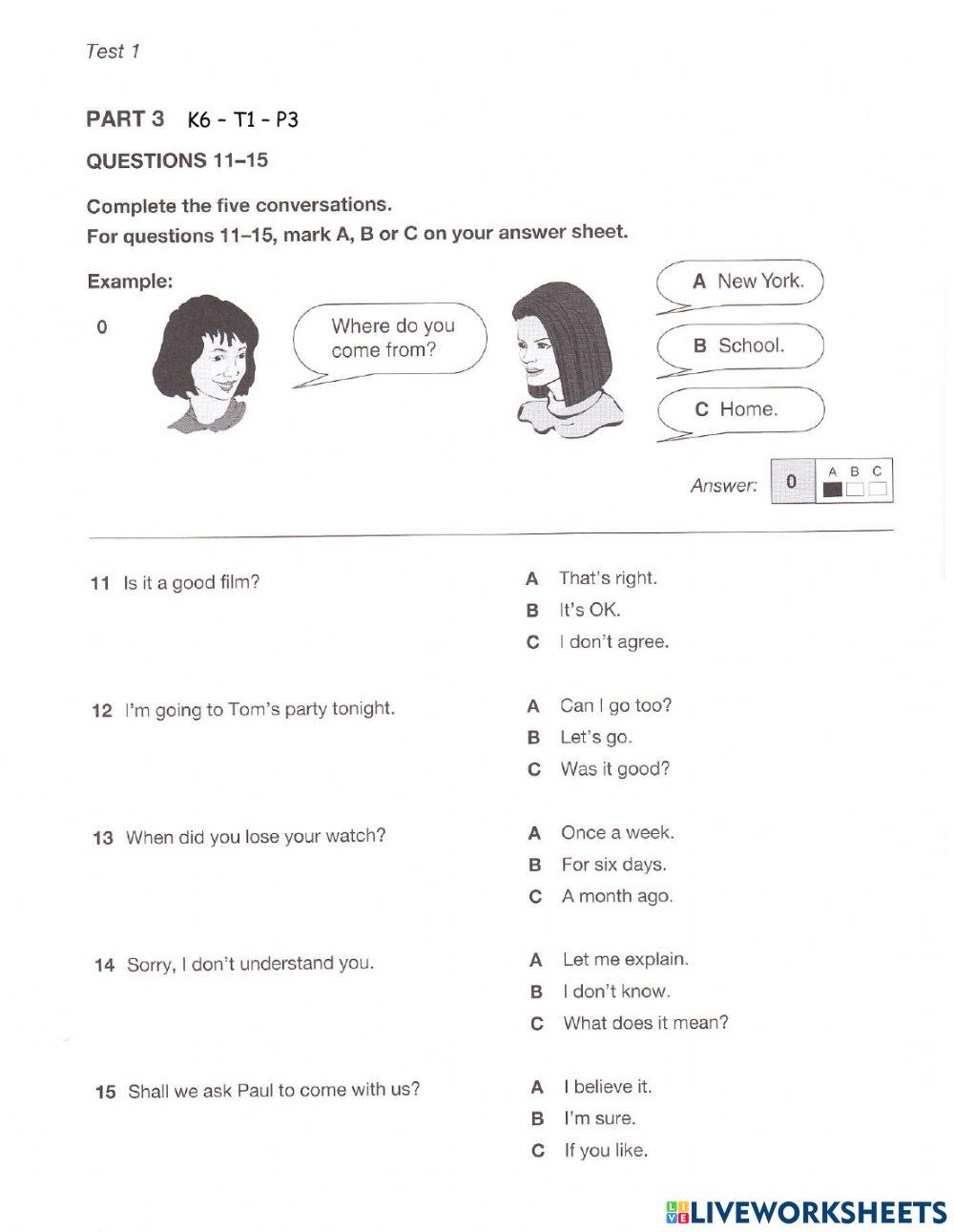 29.12.21-L4-KET-Practice-Part2 worksheet | Live Worksheets