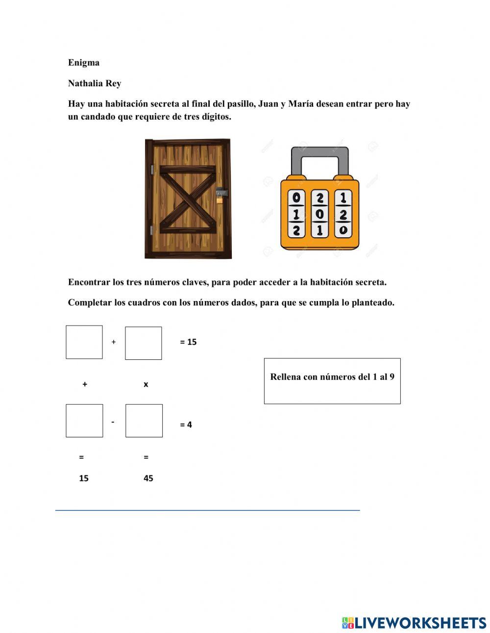 Enigma online pdf activity | Live Worksheets