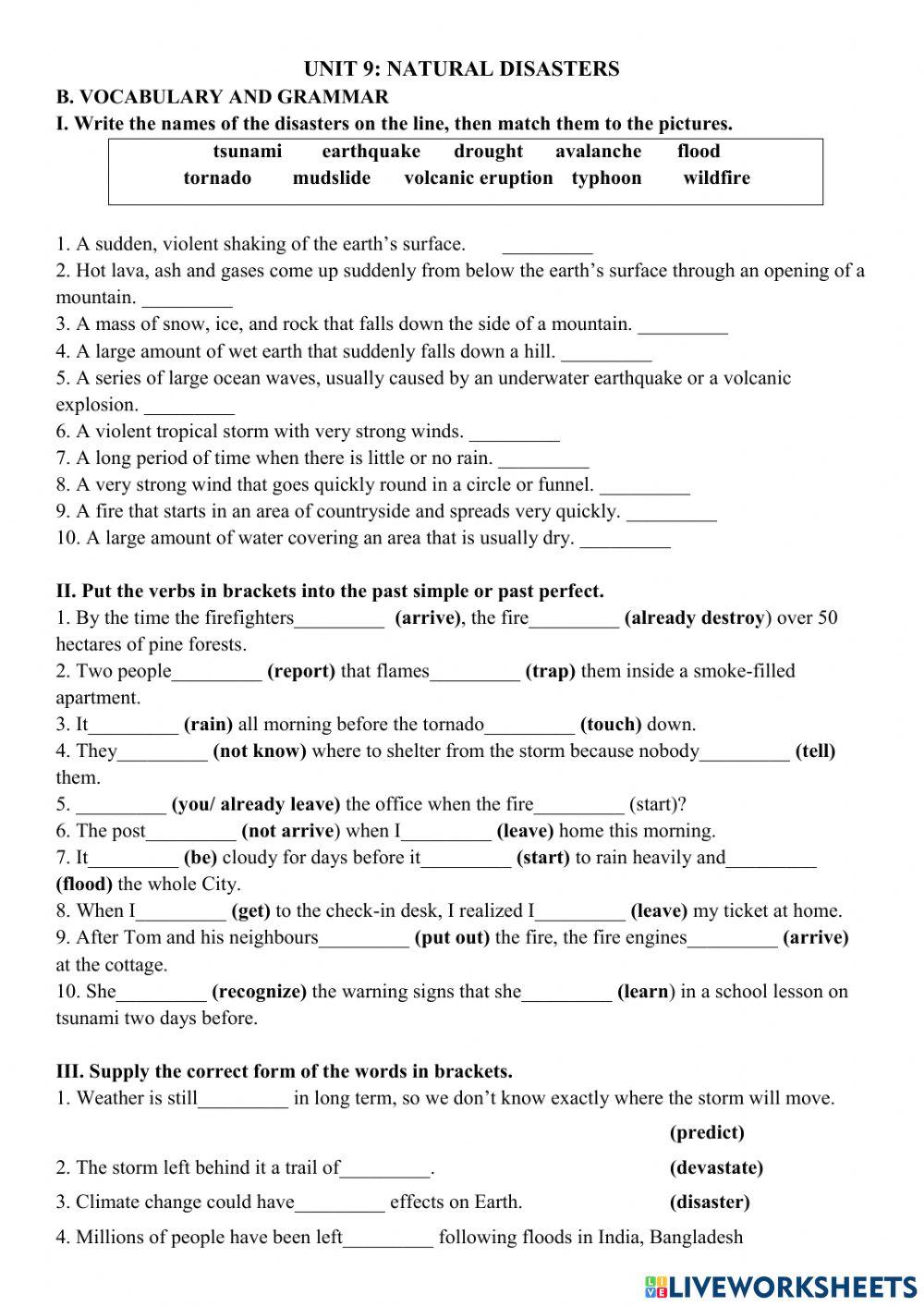 Unit 9 B.VOCAB+GRAMMAR 1753739 | Vũ Nhật Anh | Live