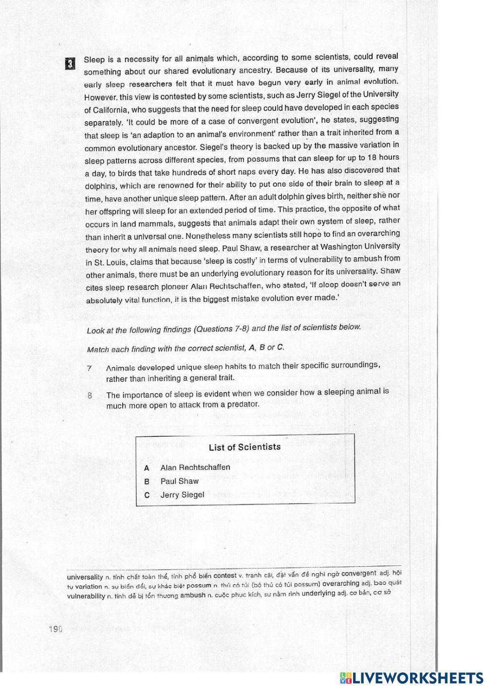 IELTS READING. MATCHING FEATURES 1 | Nguyễn Thuý Liên