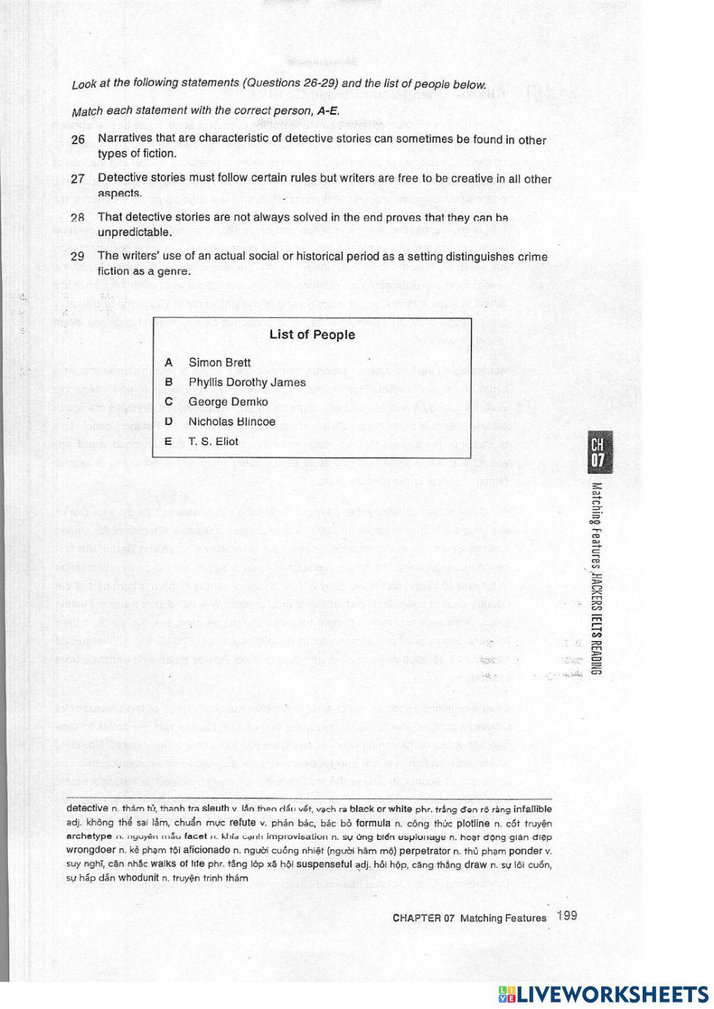 7112749 | IELTS READING. MATCHING FEATURES 2 | Nguyễn