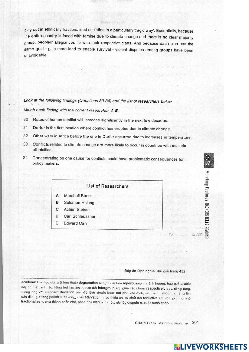 7112749 | IELTS READING. MATCHING FEATURES 2 | Nguyễn