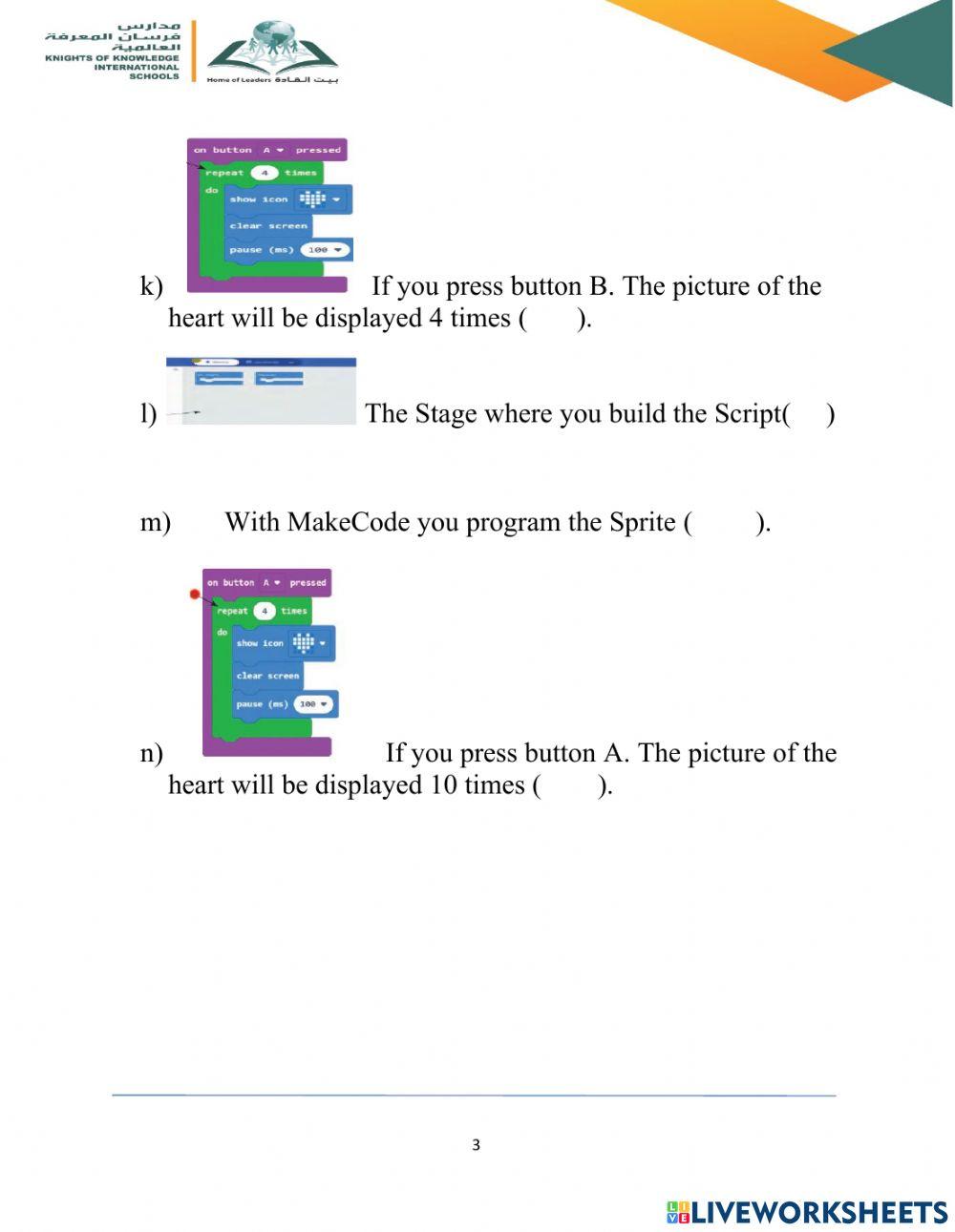 Computer Revision Sheet Term2 - GR4 online exercise for | Live Worksheets