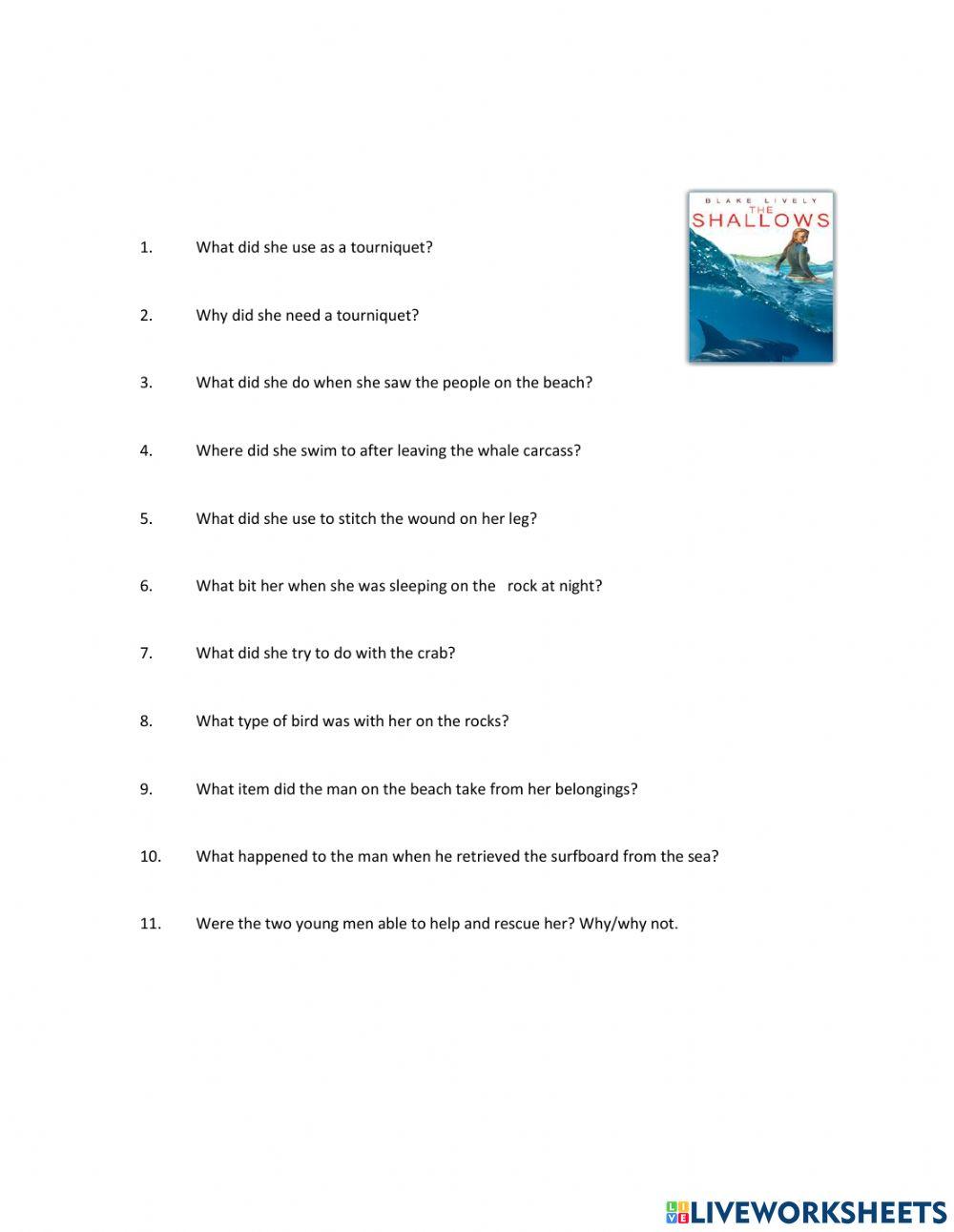Shallows video part 2 comprehension online exercise for | Live Worksheets