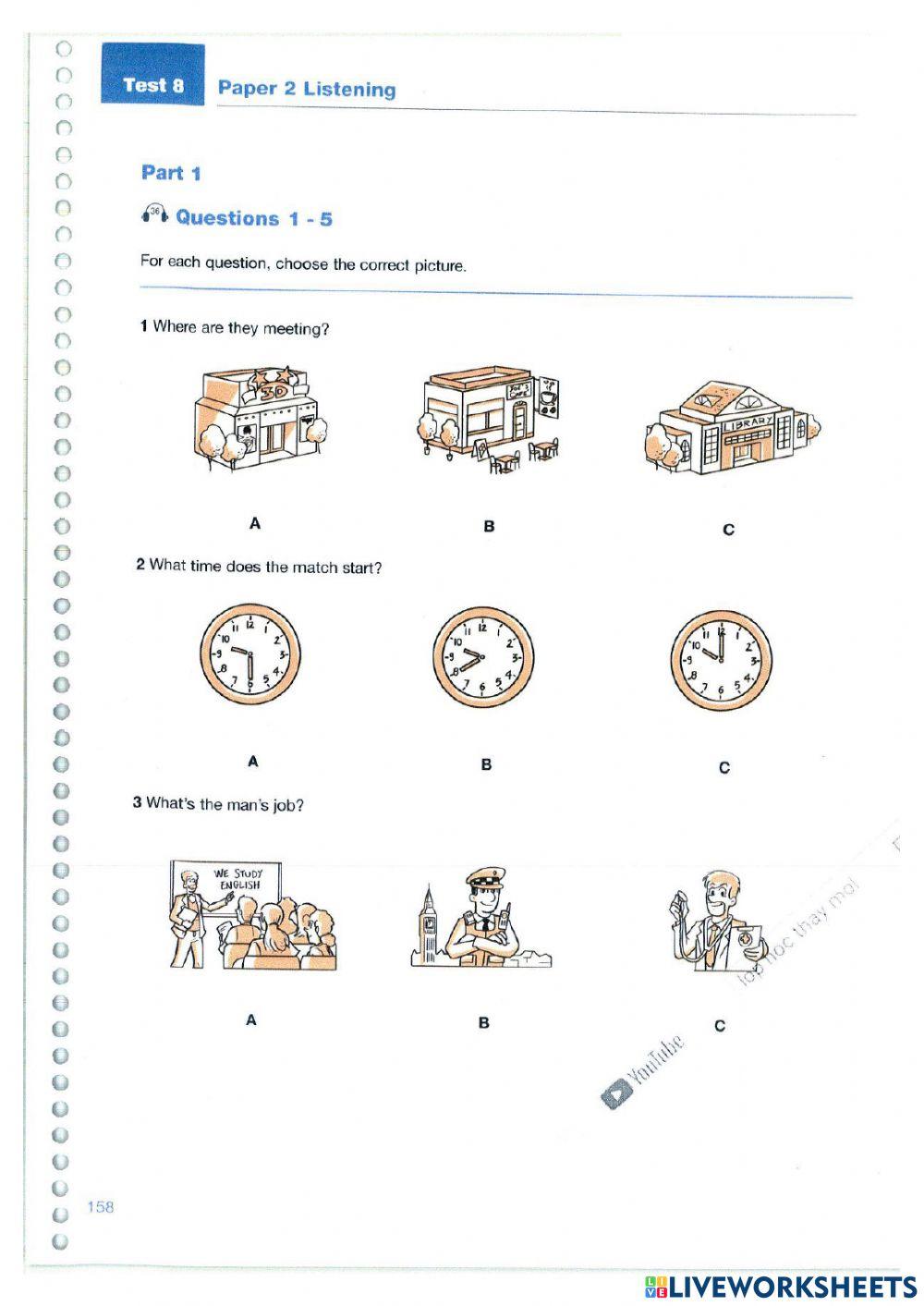 listening full Ready for A2 test 8 online exercise for | Live Worksheets