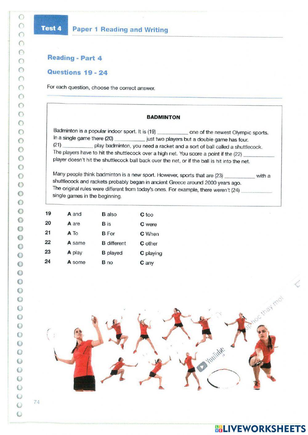 reading full Ready for A2 test 4 2655589