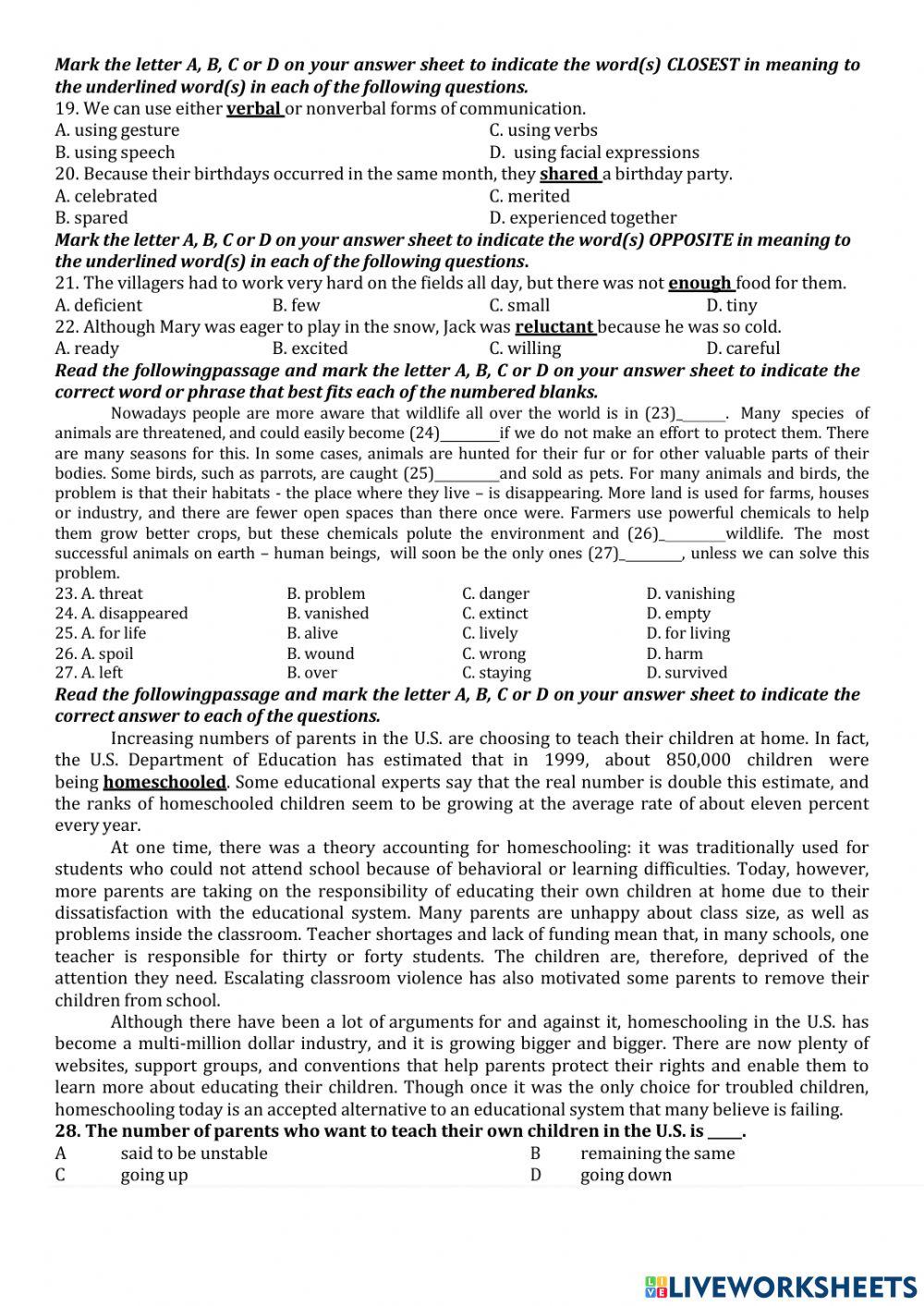 GR9.Practice te… | Free Interactive Worksheets | 1812303