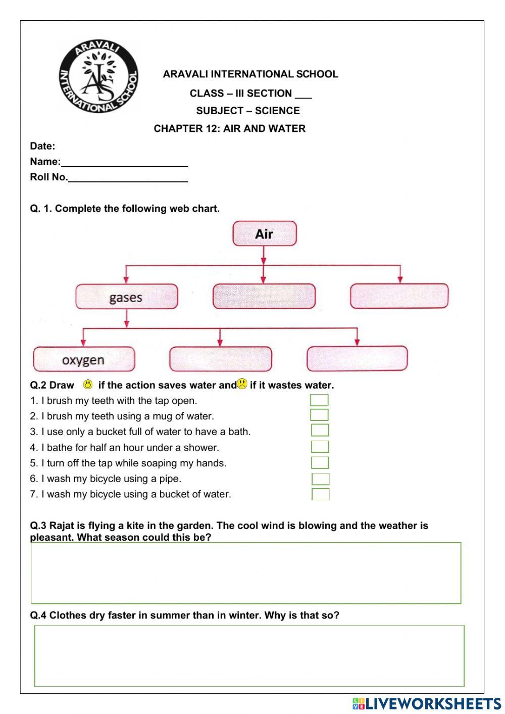 AIR - WATER online exercise for | Live Worksheets