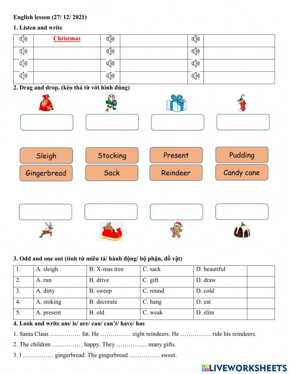 Group 3 - Christmas worksheet | Live Worksheets