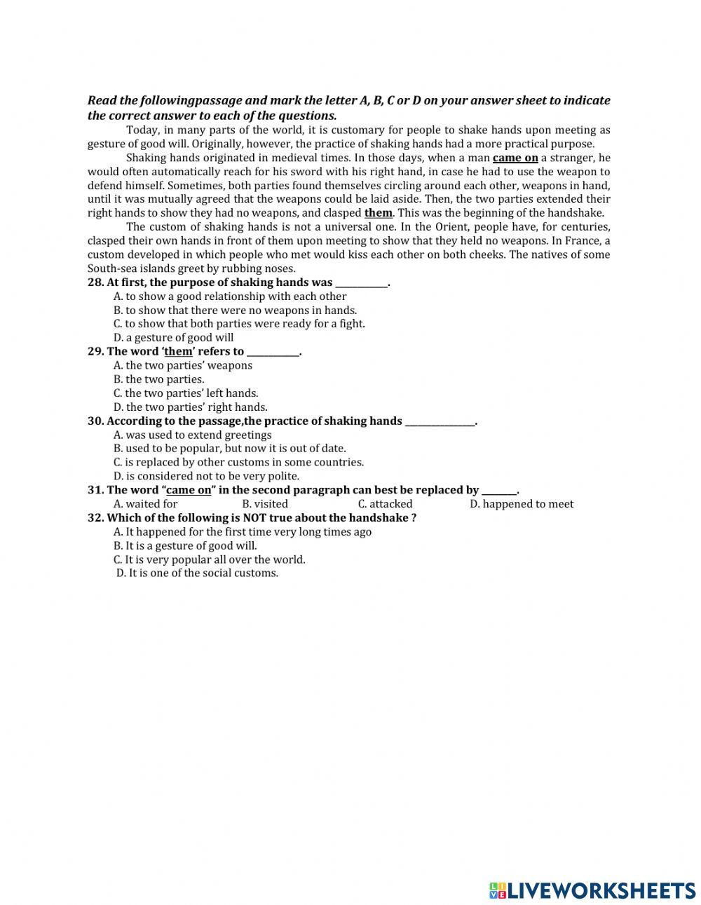 GR9.Practice te… | Free Interactive Worksheets | 1766107