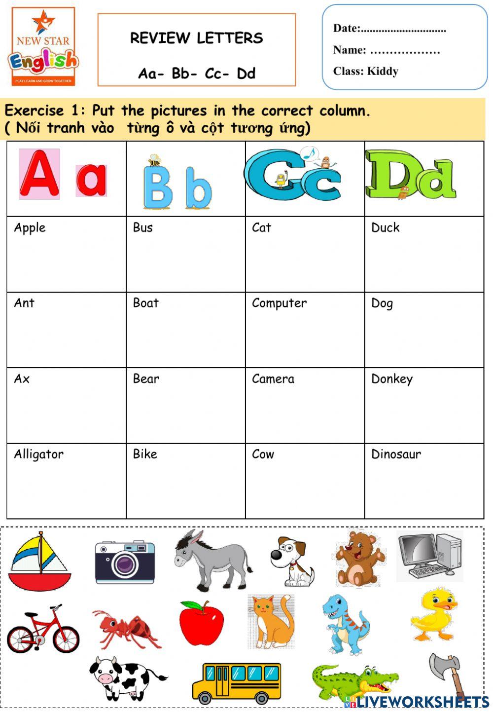 1756334 | Ready 5A- Review Letters A-B-C-D | JennyNewstar