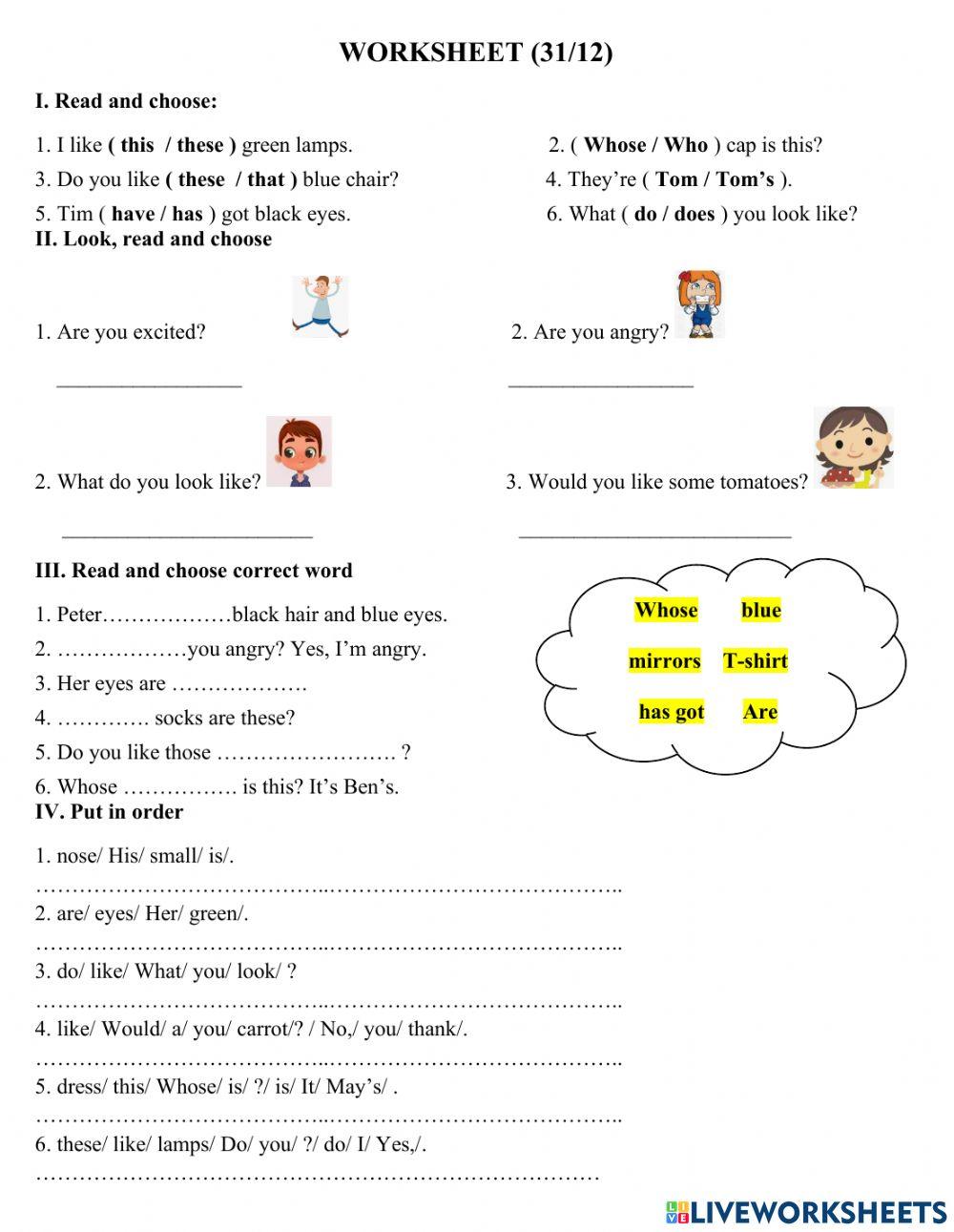 People online exercise for grade 2 | Live Worksheets