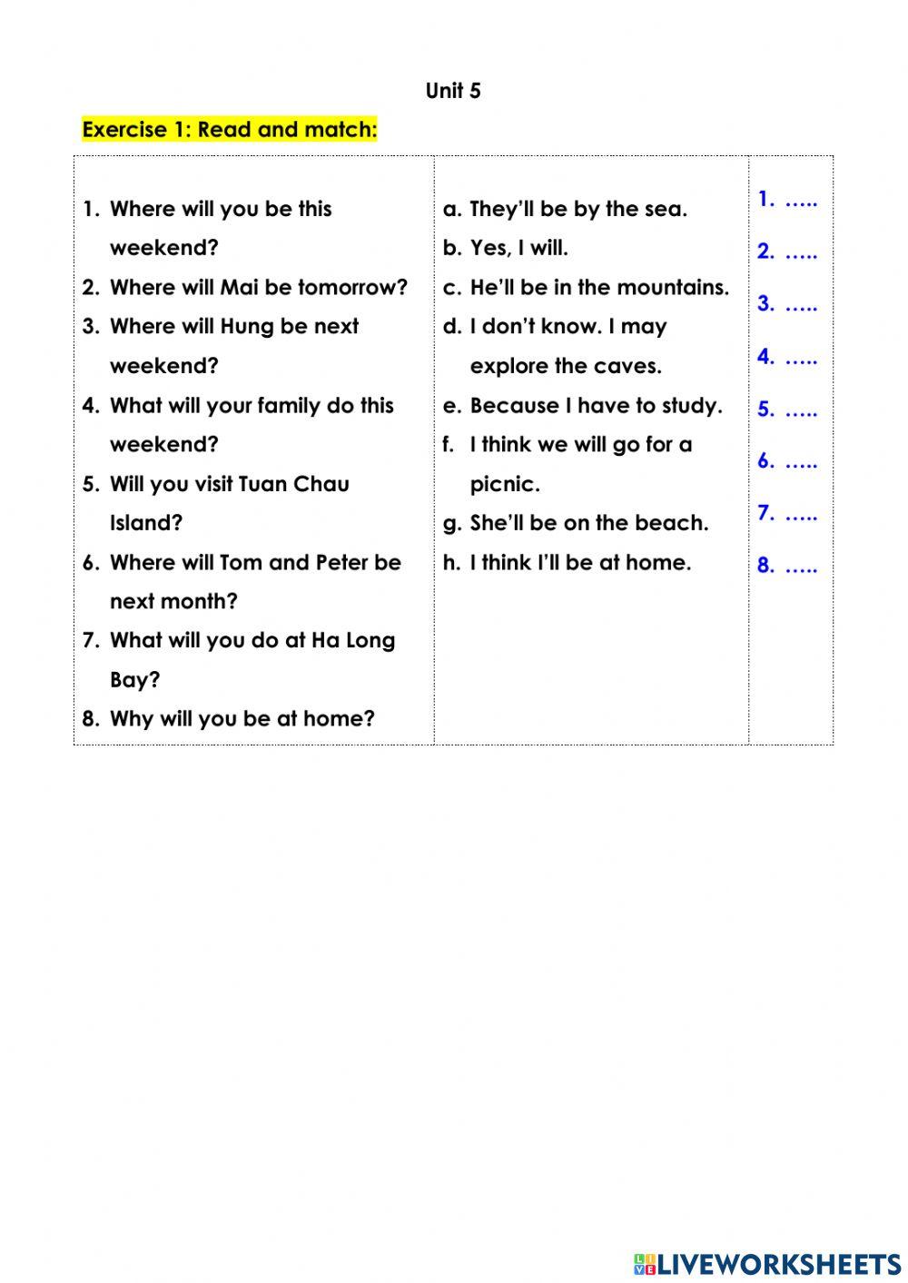 Reading online exercise for Grade 5 | Live Worksheets