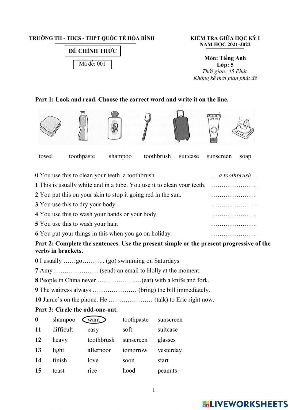 GRADE 5-MIDTERM online exercise for | Live Worksheets