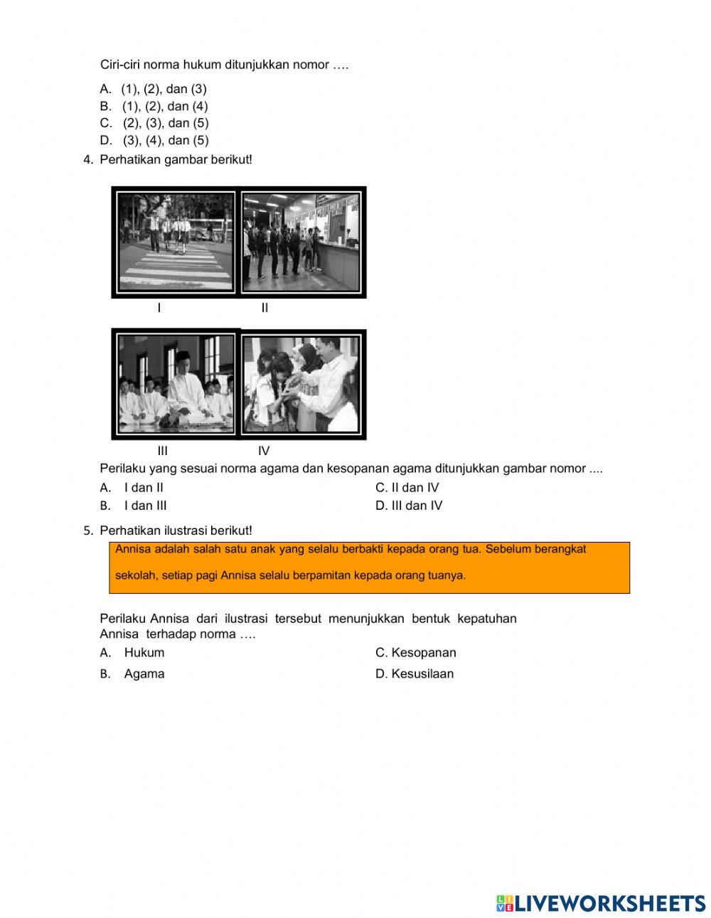 Norma Dalam Mas… | Free Interactive Worksheets | 1757703