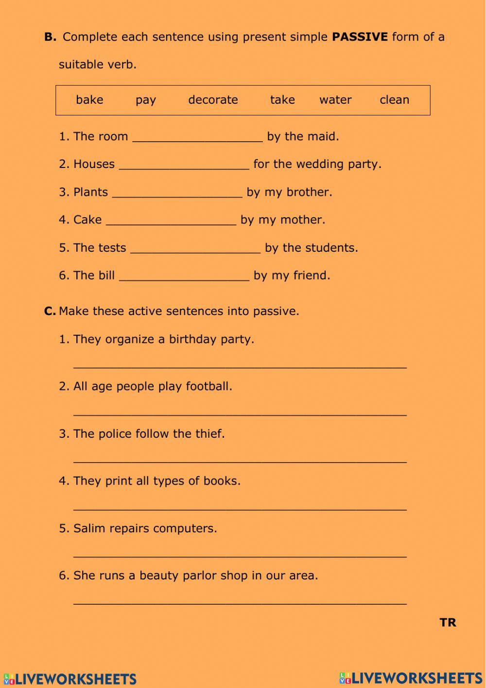 Present passive online exercise for | Live Worksheets