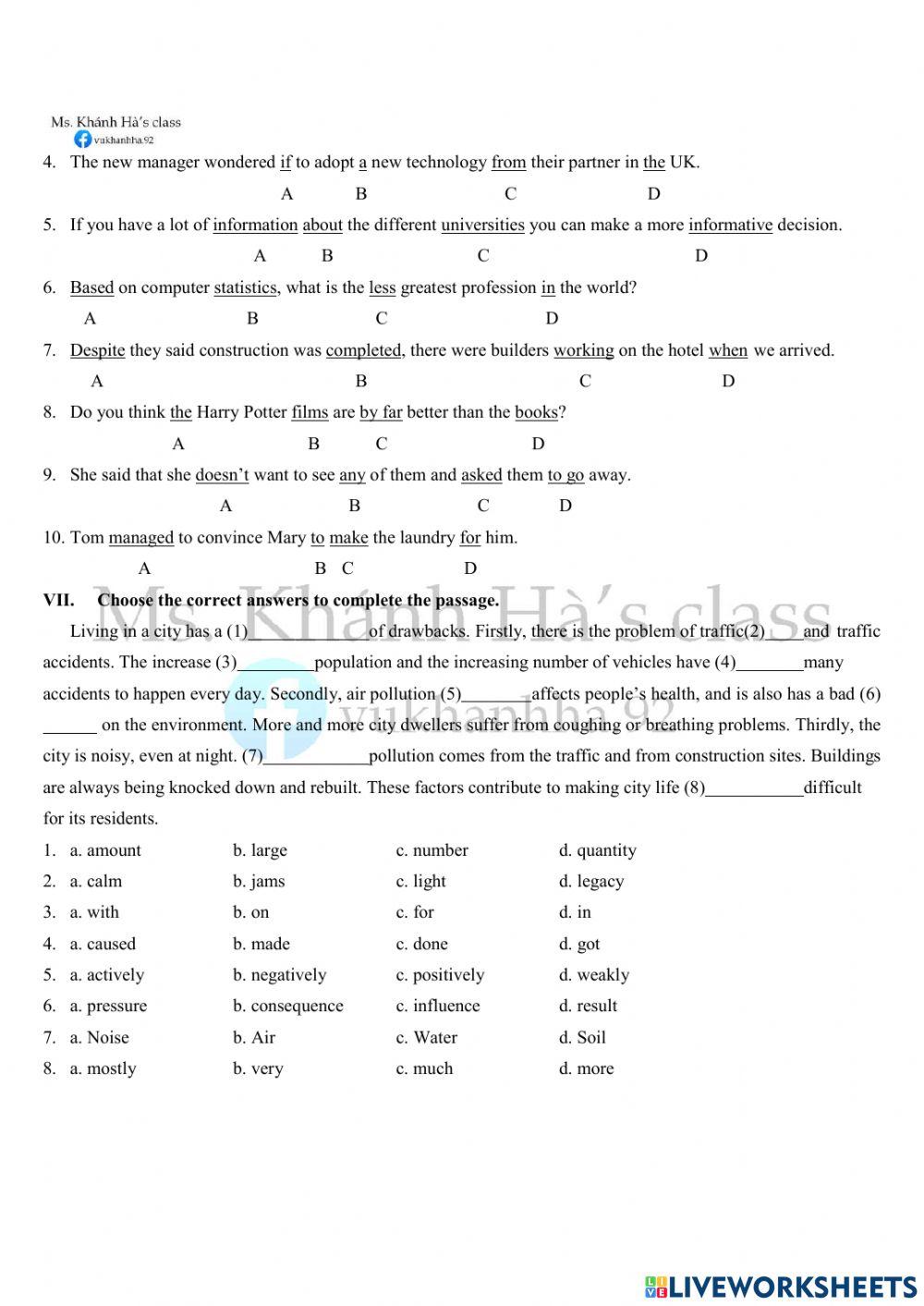 Grade 9 - First semester Test 7 | KhanhHa | Live