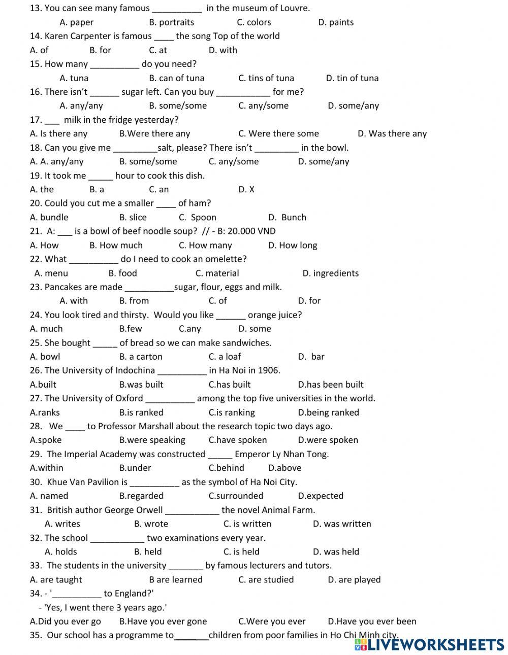 G7-review worksheet | Live Worksheets