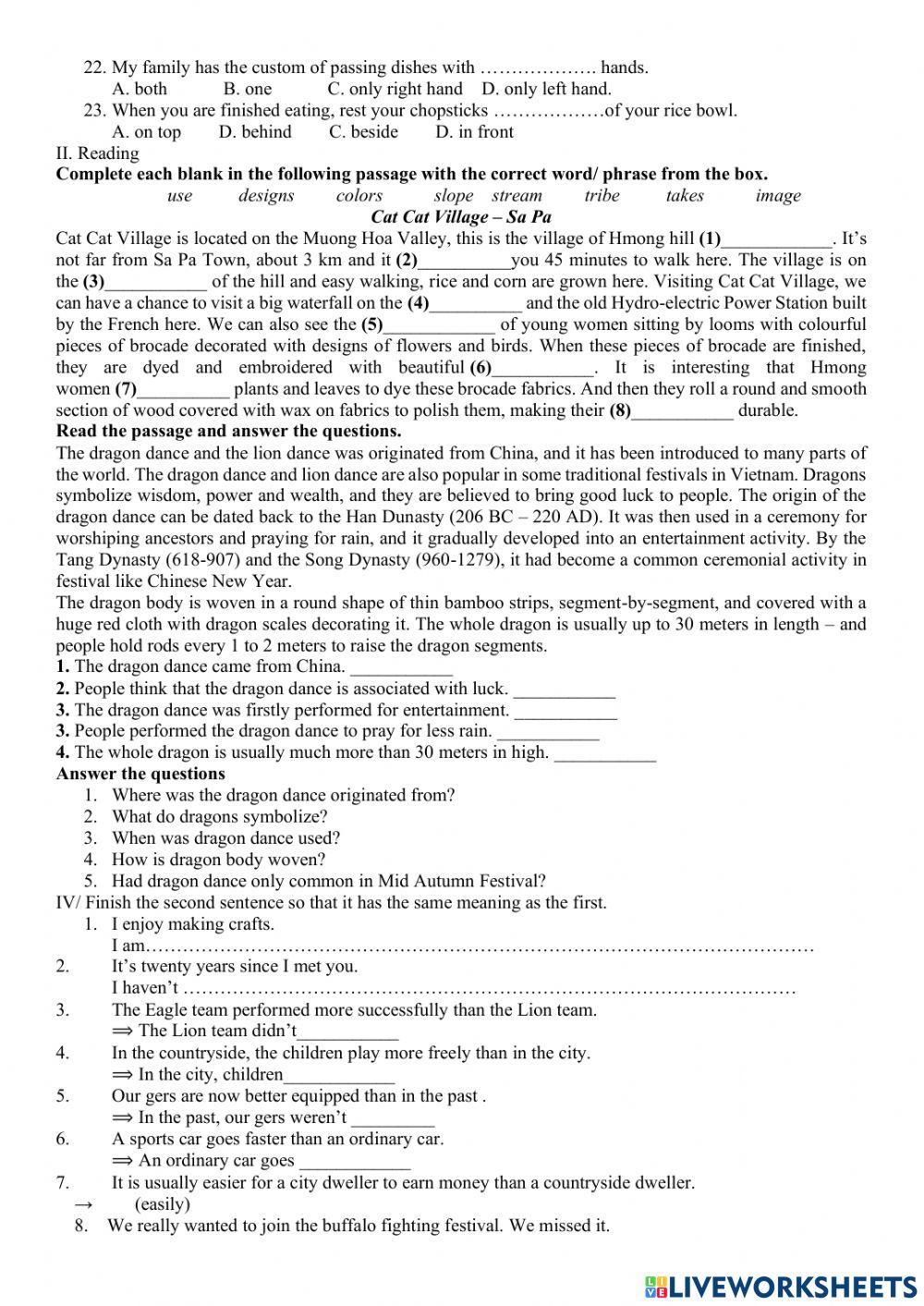 E8 - first term revision 4 worksheet | Live Worksheets