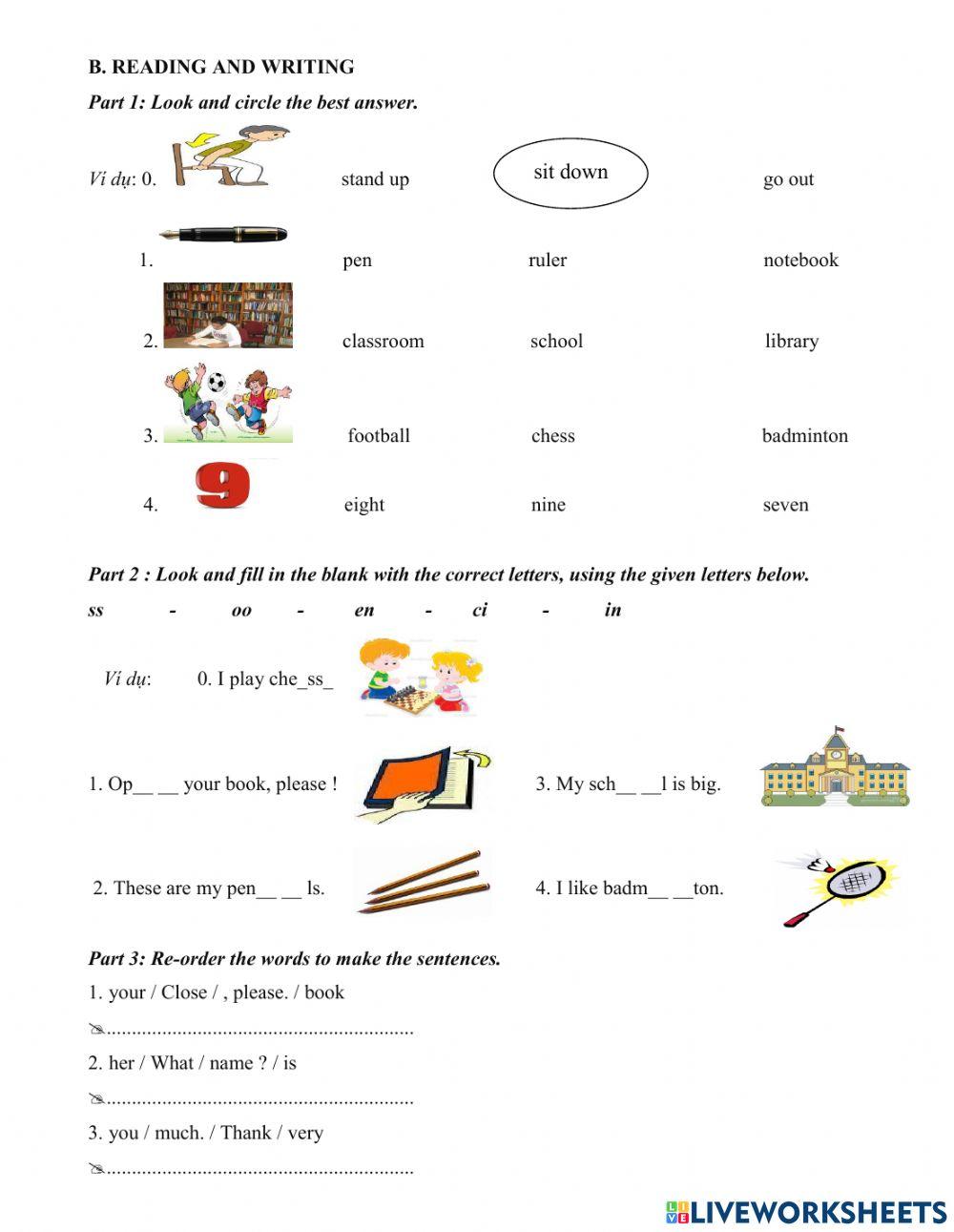 E3-Test1 - hk1 worksheet | Live Worksheets
